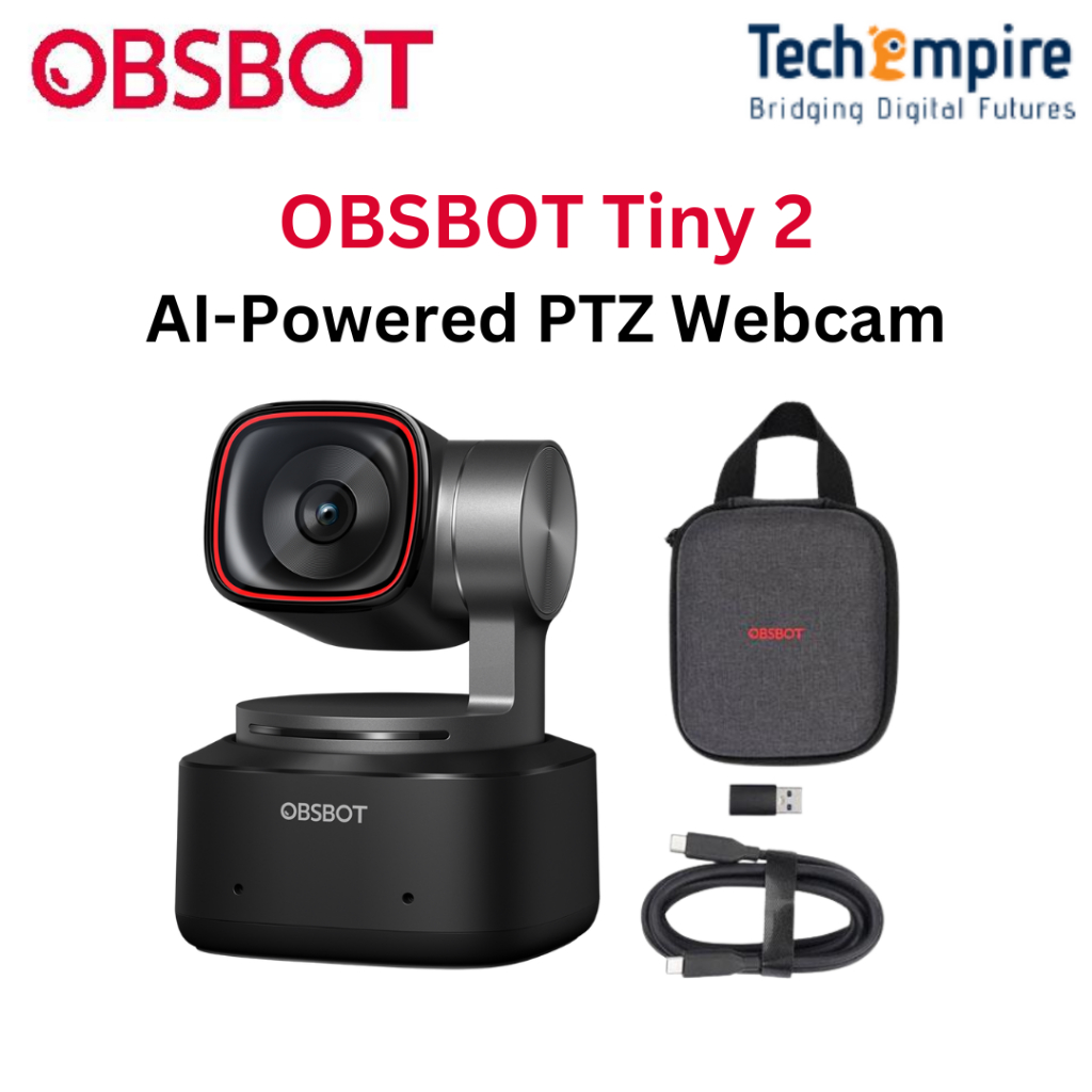 OBSBOT Tiny 2 / Tiny2 Webcam 4K Voice Control PTZ AI Tracking & Auto Focus Gesture Control Web ...