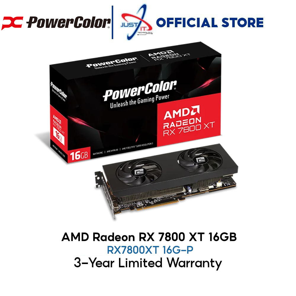 POWERCOLOR AMD RADEON RX 7800 XT DUAL FAN OC 16GB GDDR6 GRAPHICS CARD ...