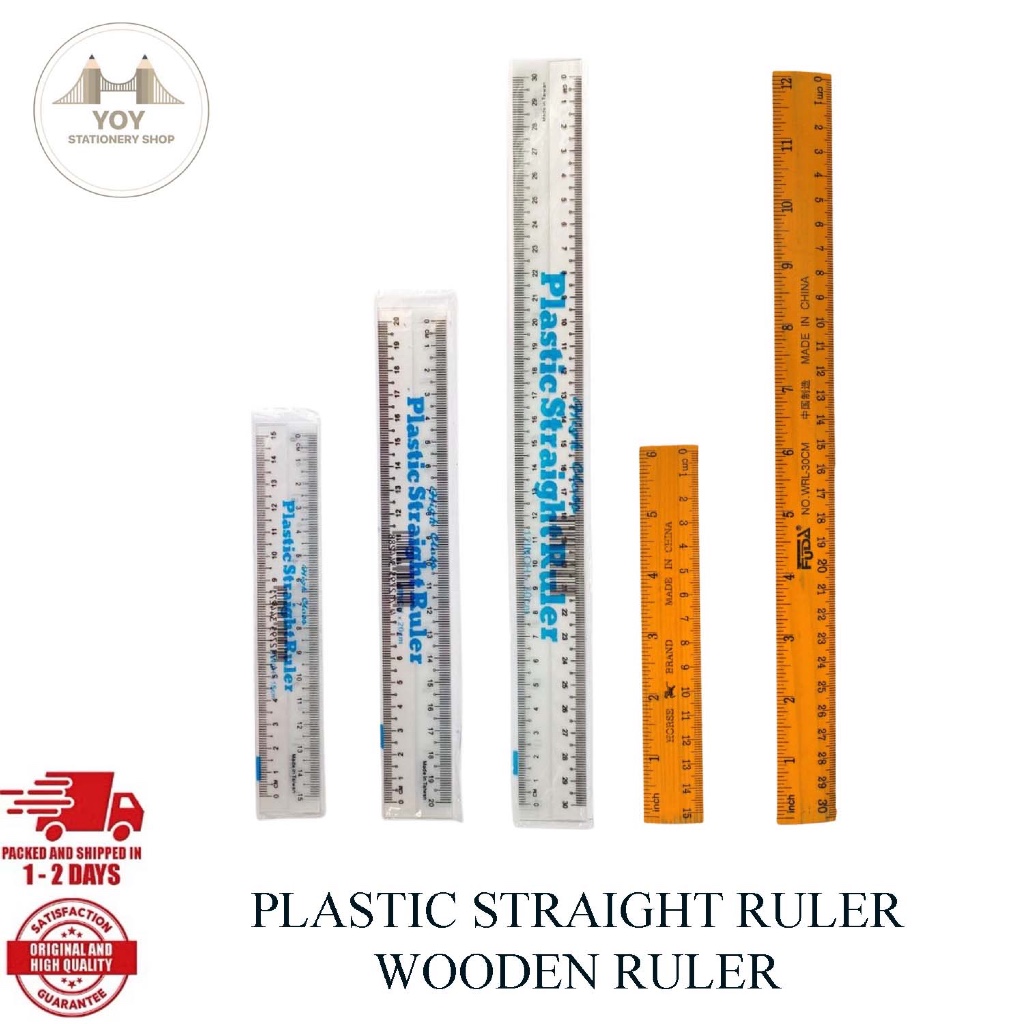 PLASTIC STRAIGHT RULER 15CM 20CM 30CM / WOODEN RULER 15CM 30CM (READY STOCK) | Shopee Malaysia