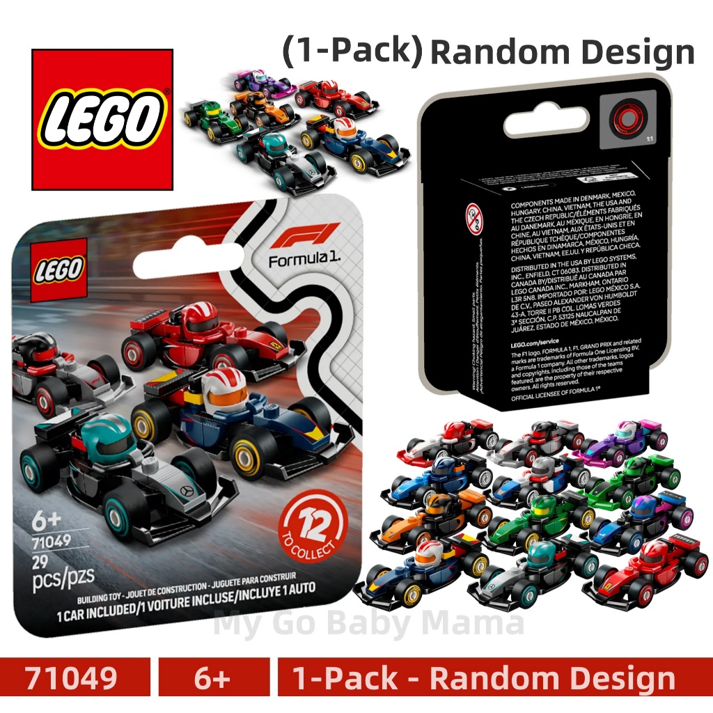 LEGO Formula 1. 71049 F1® Collectible Race Cars ( 6 Years+ ) 1 Pack ...