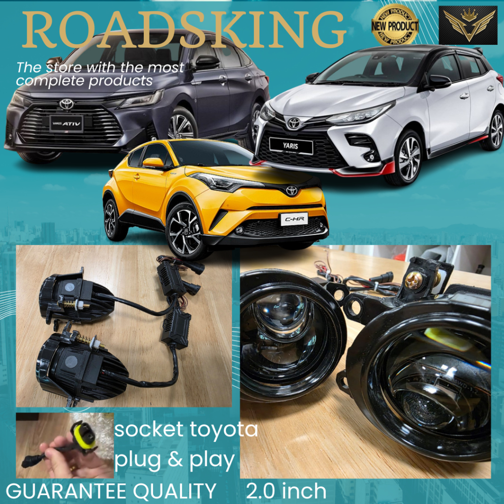 CAR FOG LAMP PROJECTOR LIGHT 2.0 INCH NEW TOYOTA CHR VIOS YARIS 2 TONE ...
