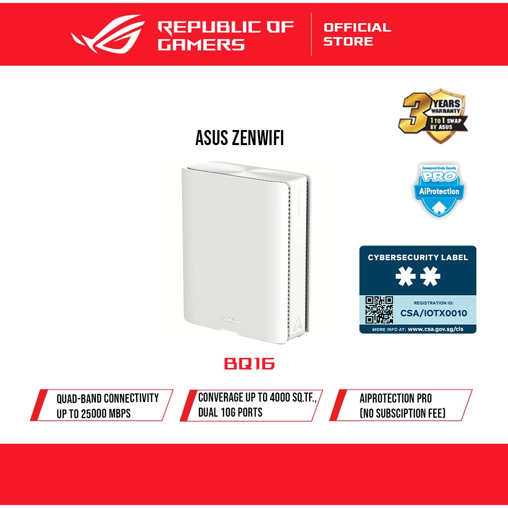 ASUS Zen Wi-Fi BQ16 Quad-Band 7 Mesh Router (1 Pack) BE25000 | Shopee ...