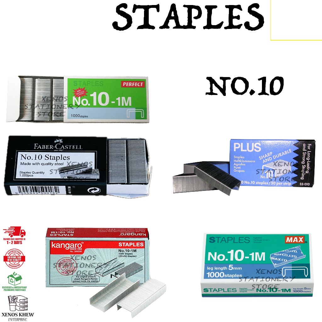 MAX STAPLES NO.10 / PLUS STAPLES NO.10 / FABER CASTELL NO.10 / PERFECT ...