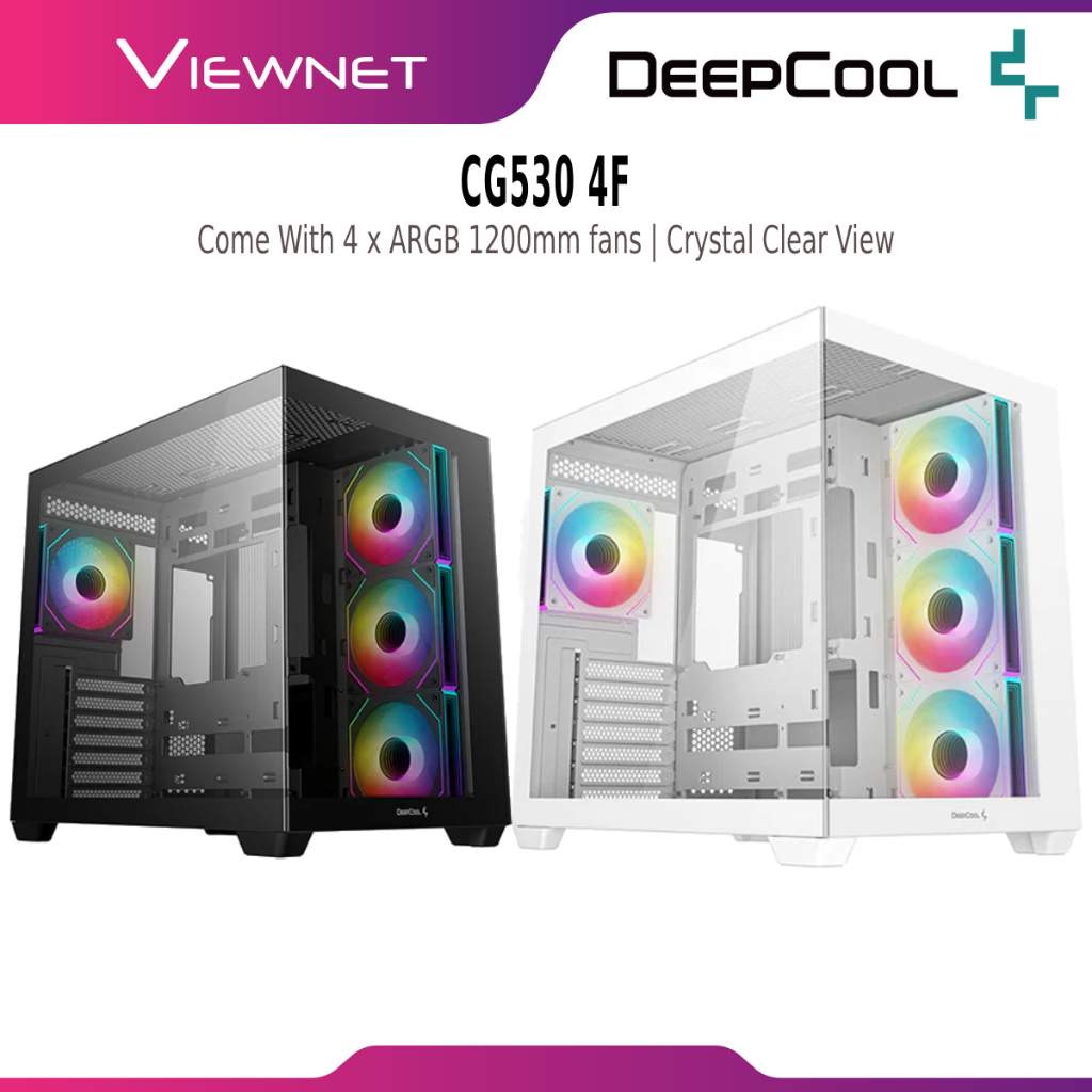 DEEPCOOL CG530 ATX CASING WITH 4*120MM ARGB FANS / CRYSTAL CLEAR VIEW ...