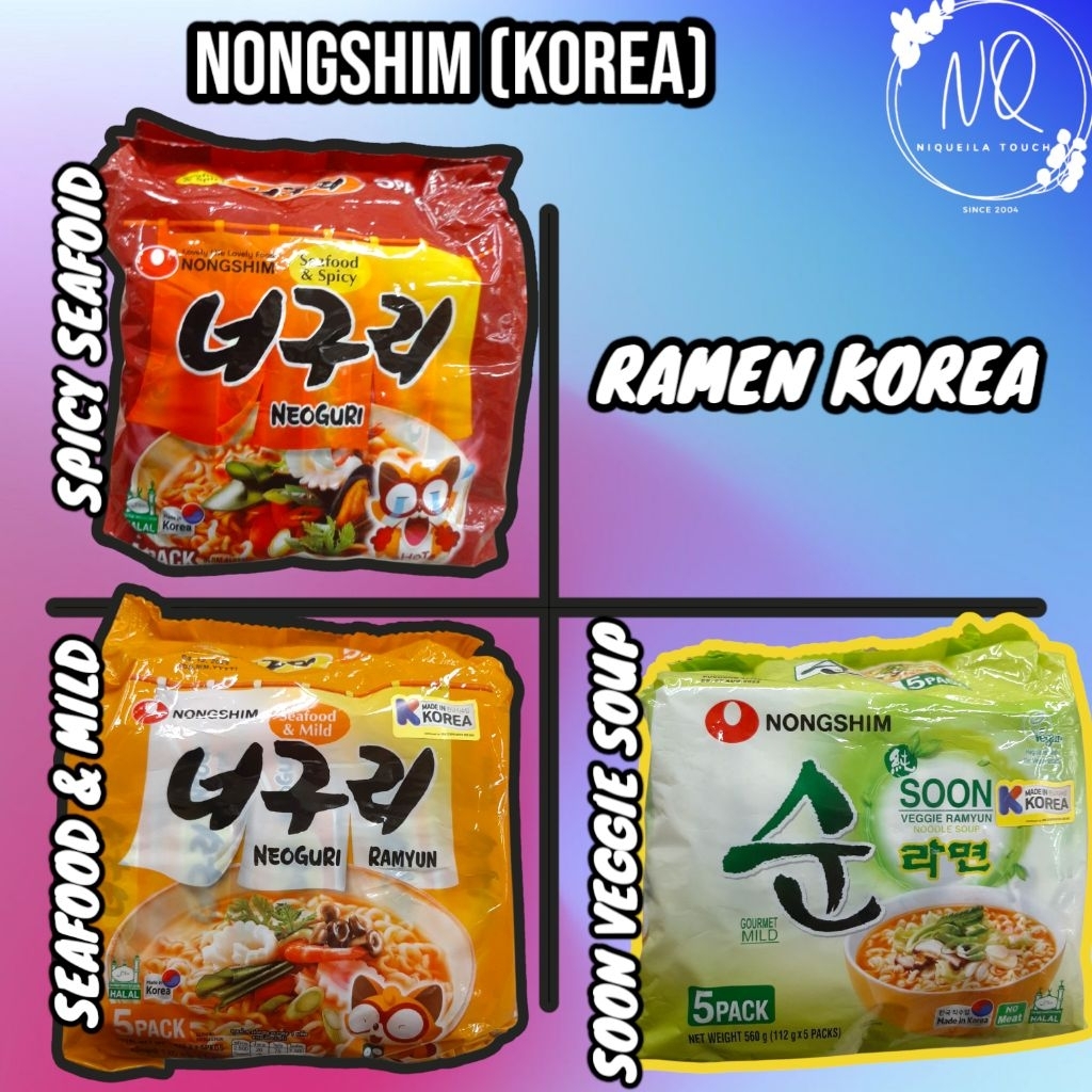 RAMEN RAMYUN BY NONGSHIM( SOON VEGGIE/SEAFOOD MILD/SEAFOOD SPICY ...