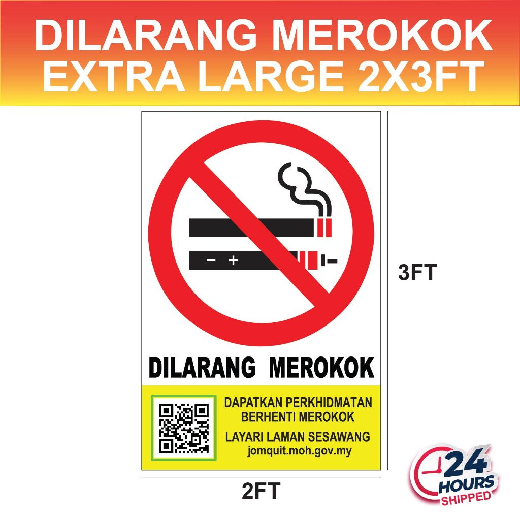 (STICKER ONLY) 2ft x 3ft EXTRA LARGE TERBARU KKM DILARANG MEROKOK SIGN ...