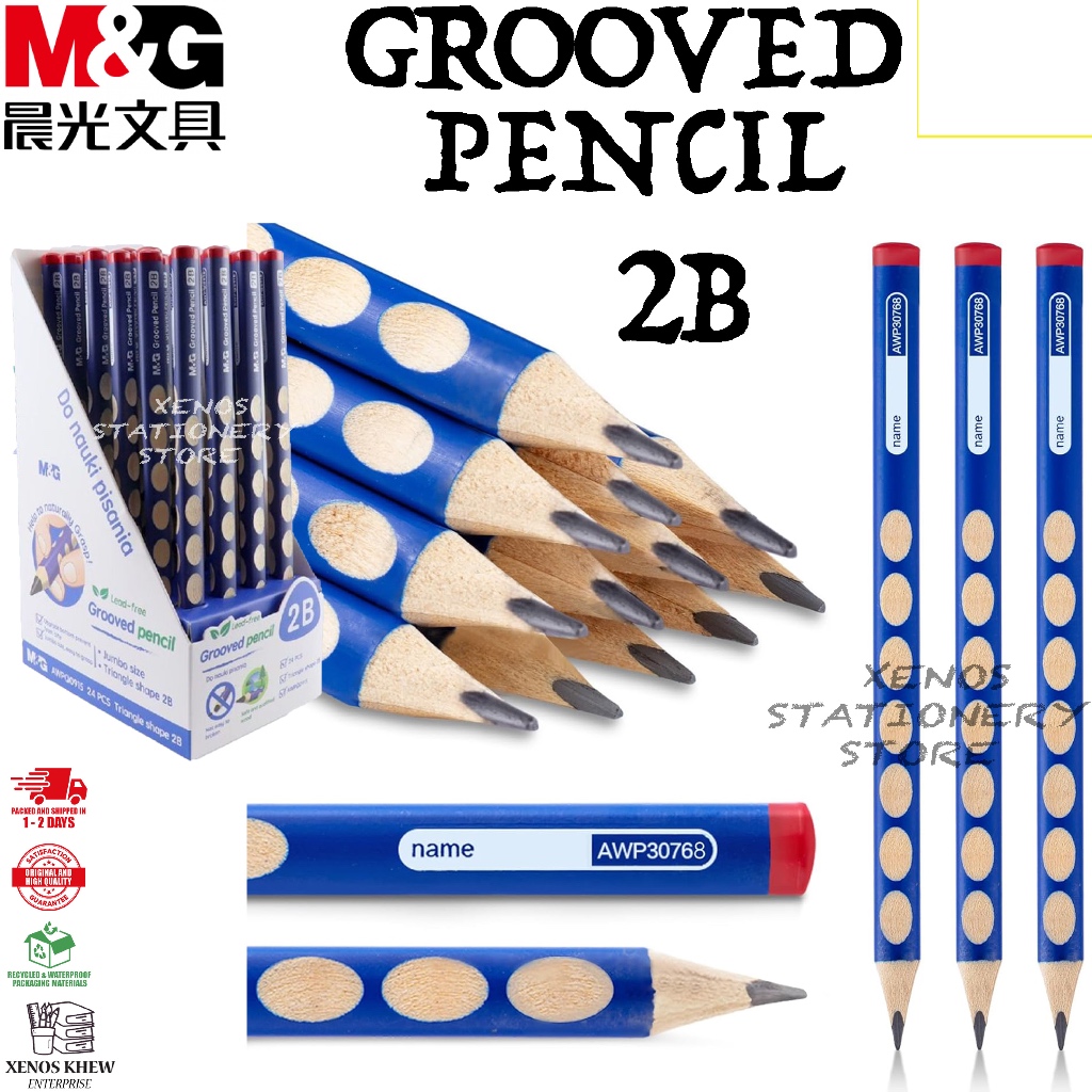 M&G JUMBO TRIANGULAR GROOVED 2B PENCIL – WRITING POSTURE CORRECTION ...