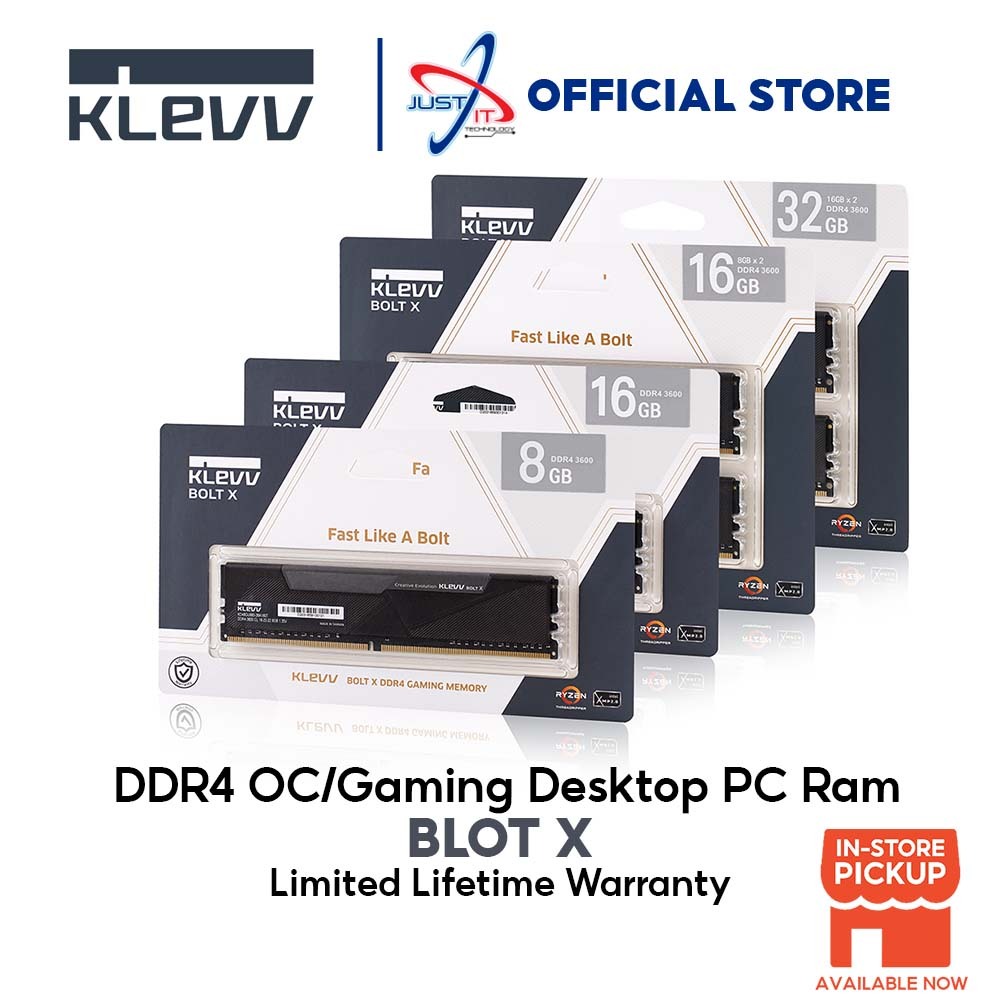 KLEV BOLT X DDR4 GAMING LONGDIMM / PC RAM ( 8GB*1 / 16GB*1 )( 3200MHZ ...