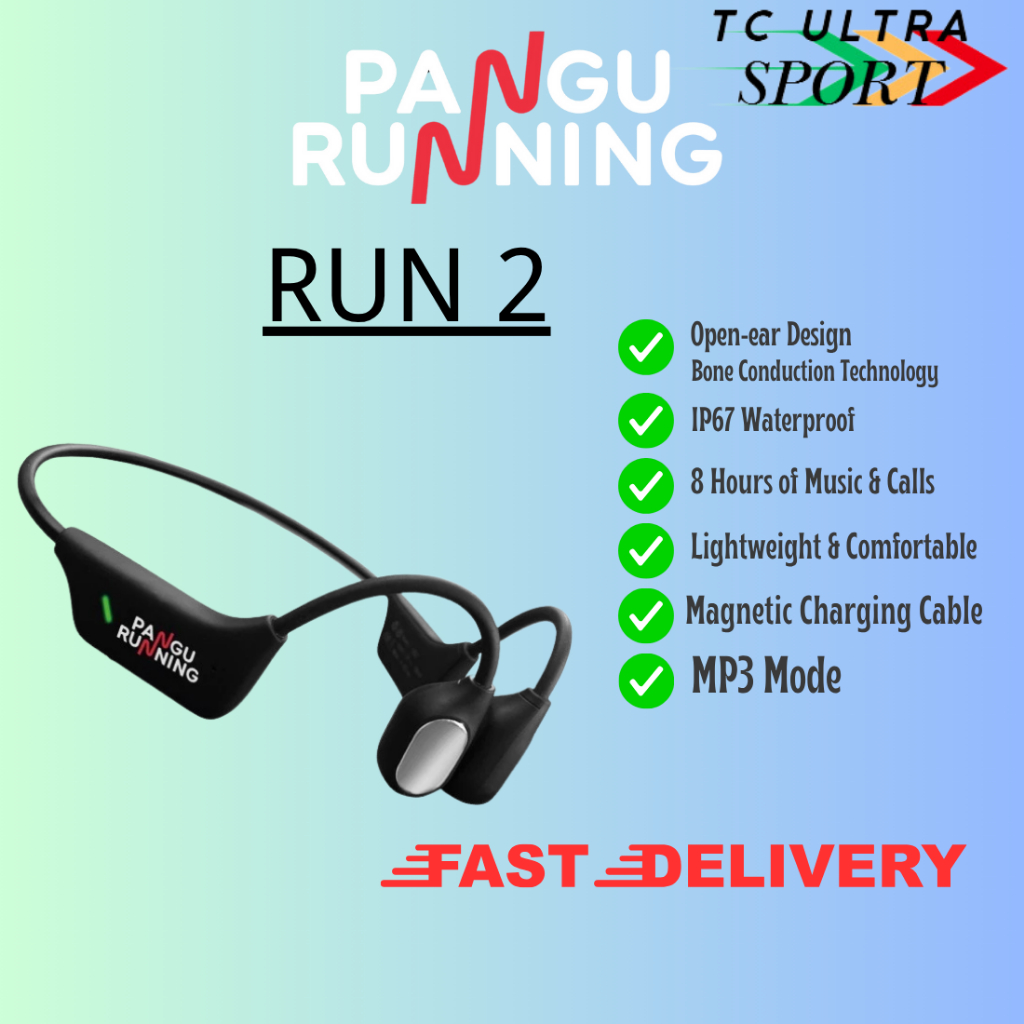 (ORIGINAL)PANGU RUNNING RUN 2 Bone Conduction Headphone Sport Bluetooth Bone Conduction ...