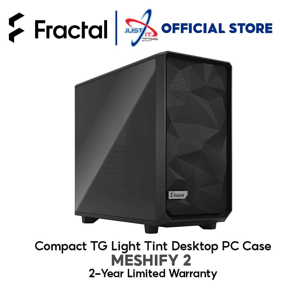 FRACTAL DESIGN MESHIFY 2 COMPACT GRAY TG LIGHT TINT DESKTOP PC CASE ...