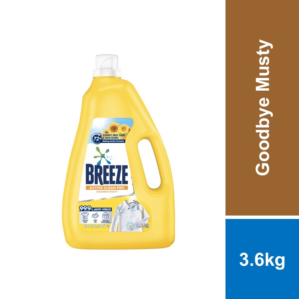 Breeze Liquid Detergent Active Clean Pro - Goodbye Musty (3.6kg ...