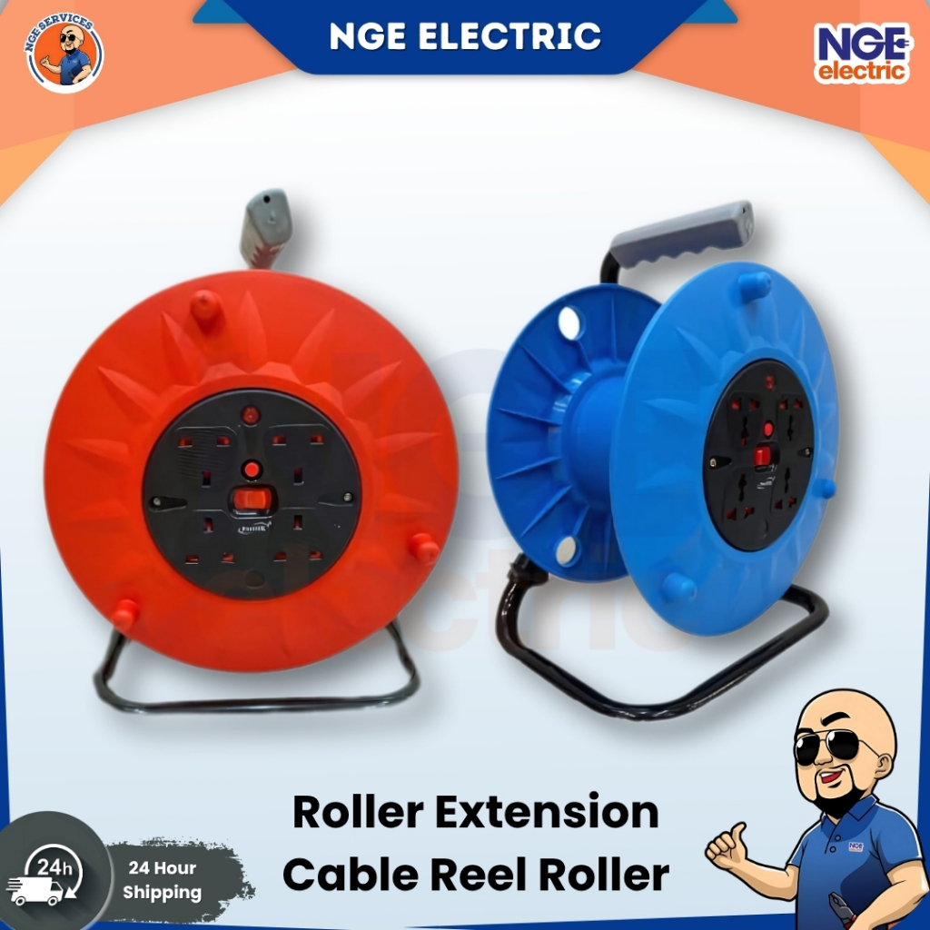 SWITCH| Cable Reel Roller Only For 3 Core Cable Wire Gulung kabel ...