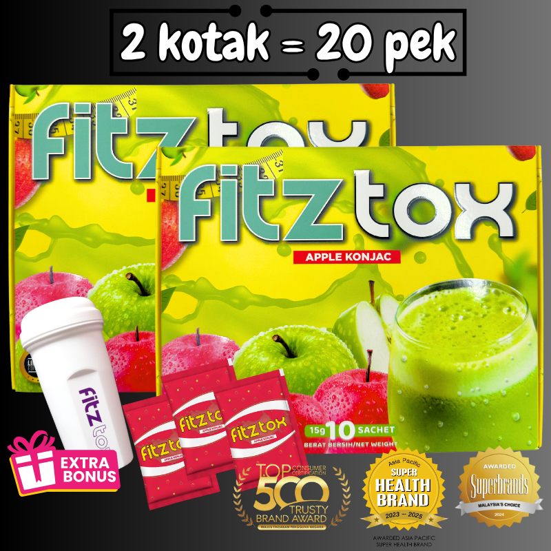 FITZTOX MINUMAN DETOX BERPERISA APPLE KONJAC - 2 BOX (20 SACHET ...