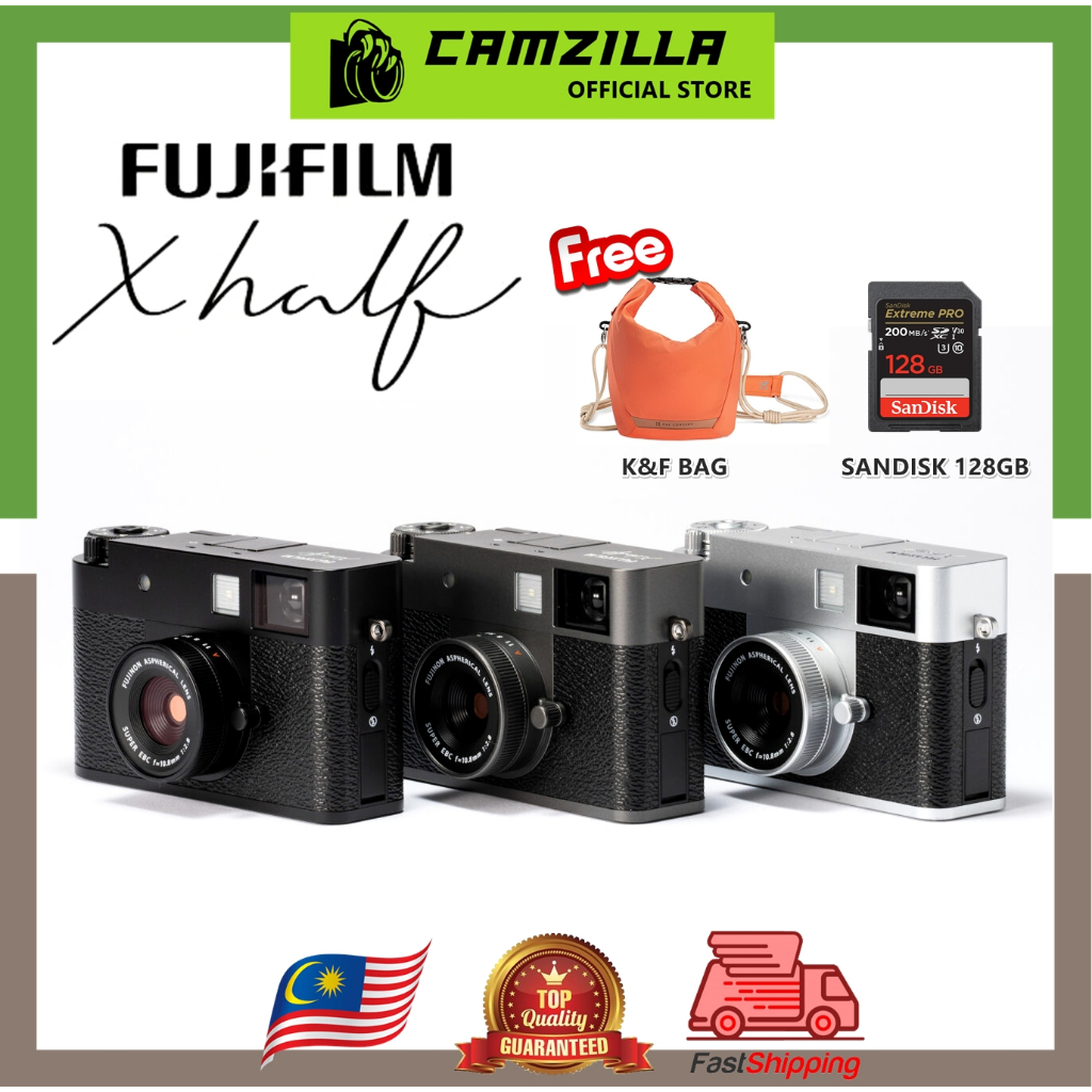 PRE-OWNED Used Set - FUJIFILM X half Digital Camera Charcoal Silver , Black , Silver ( 1YEAR ...
