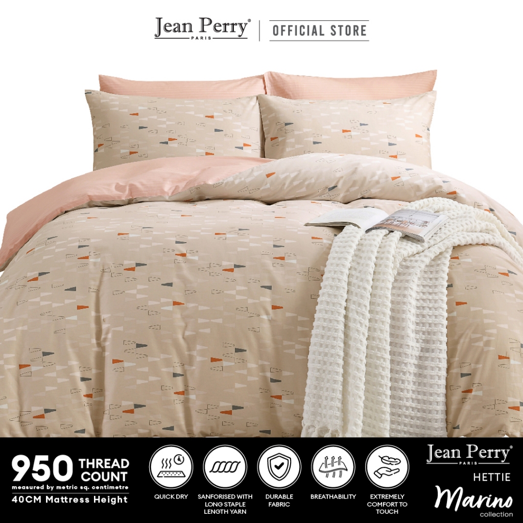 Jean Perry Marino Quilt Cover Set - 100% Combed Cotton Sateen 950TC ...