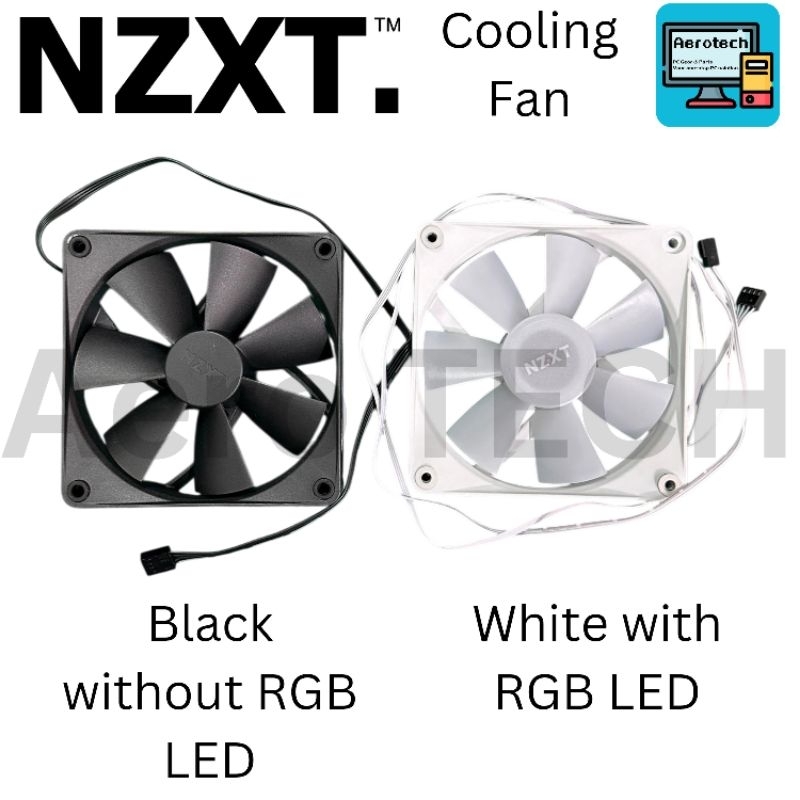 Original NZXT RF-P12SF-W1 Computer Cooling Fan RGB White / RF-P12FF-B1 ...