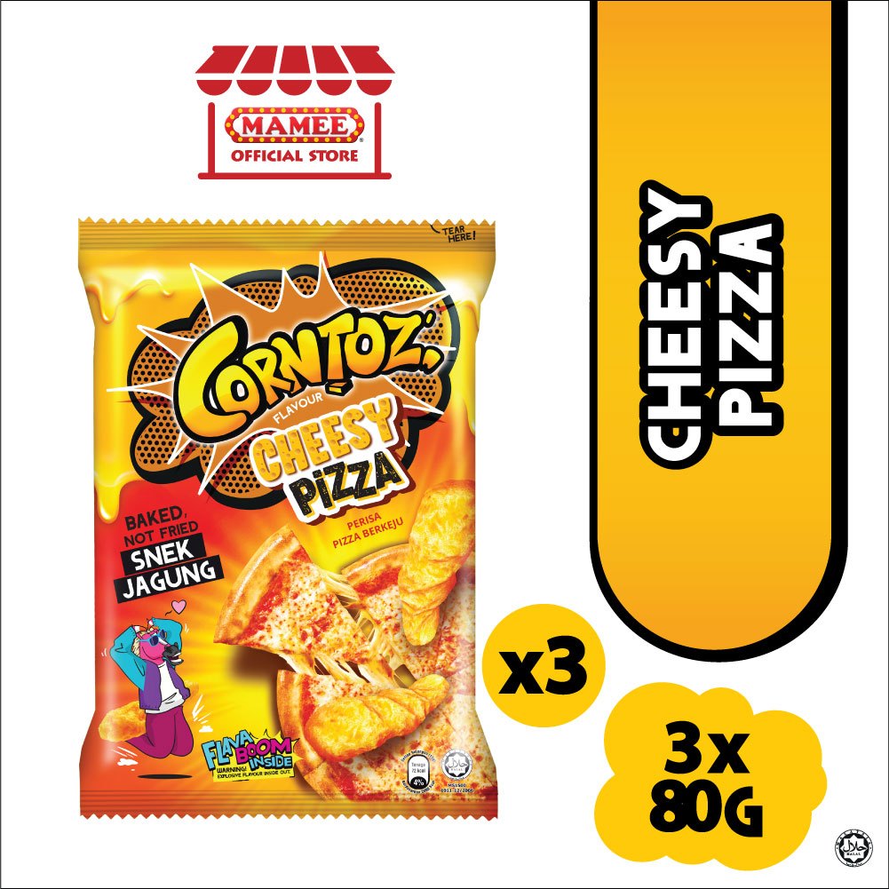 Corntoz - Cheesy Pizza (80g x 3 Packs) | Shopee Malaysia