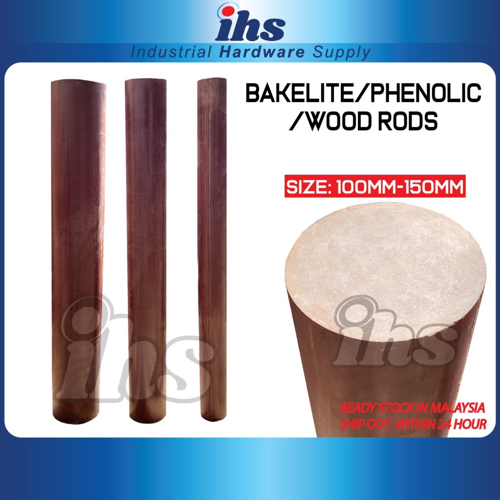 Bakelite / Phenolic / Wood Rod 100mm - 150mm Diameter * 1 Meter Length ...