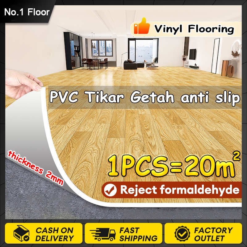 PVC Floor Sticker 107.64 sqft tikar getah tebal Vinyl Flooring sticker ...