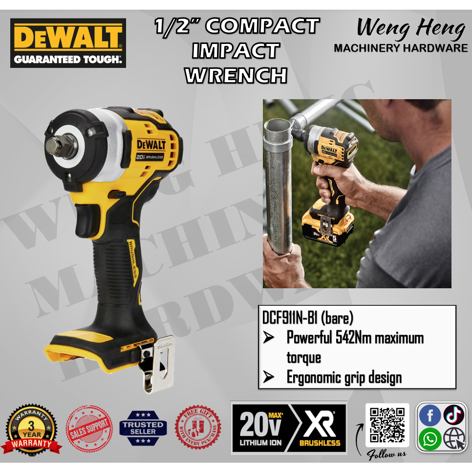 Dewalt 20V Max 1/2" BL Compact Impact Wrench - DCF911N-B1 | Shopee Malaysia