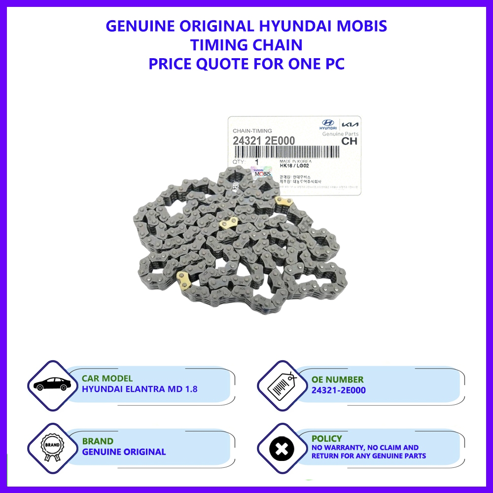 Hyundai Elantra MD 1.8 Genuine Original Timing Chain + Set (24321-2E000 ...