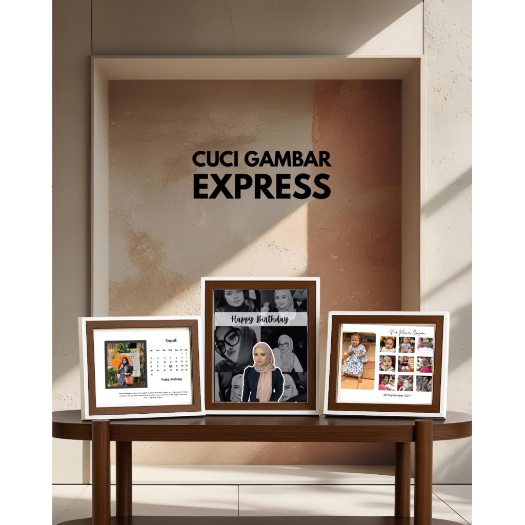 Set Gambar 6R + Frame & Box | Custom Print Birthday, Wedding, Baby ...