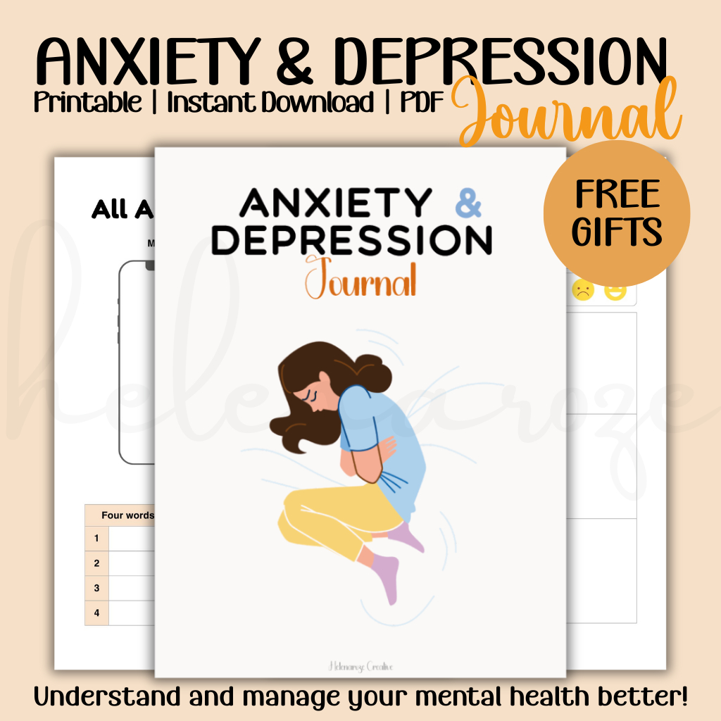 Anxiety & Depression Journal, Printable Pdf Mental Health Relief ...