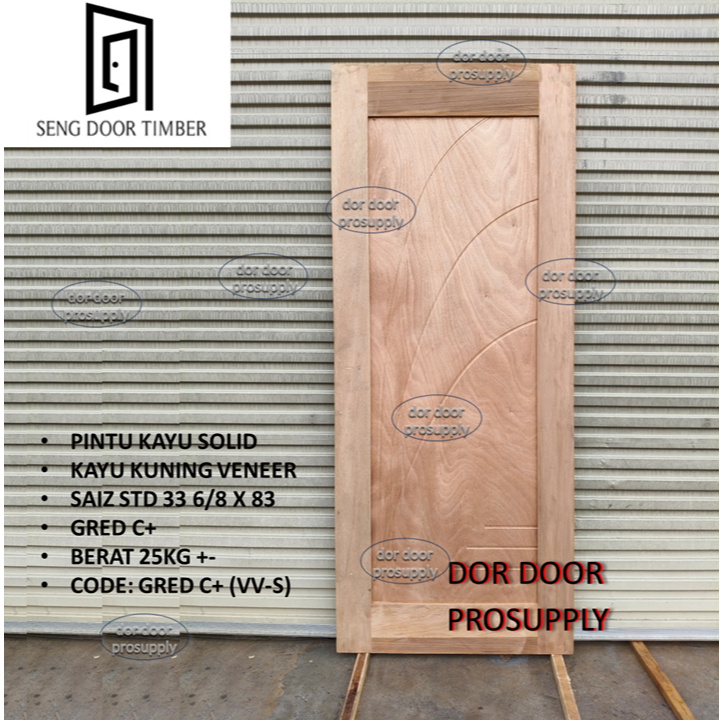 ED16-CORAK DESIGN PINTU KAYU SOLID, SOLID TIMBER DOOR, PINTU BILIK ...