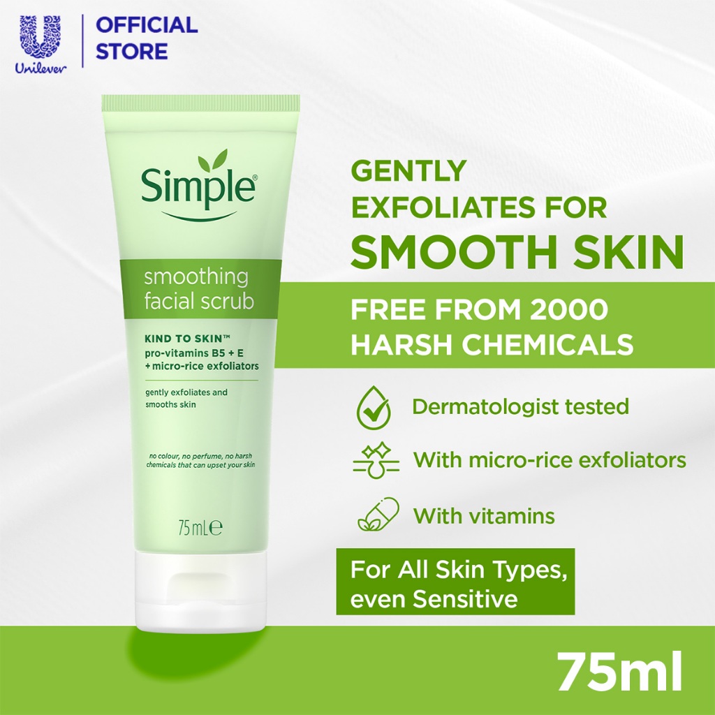 Simple Kind to Skin Smoothing Facial Scrub Removing Dirt For All Skin ...