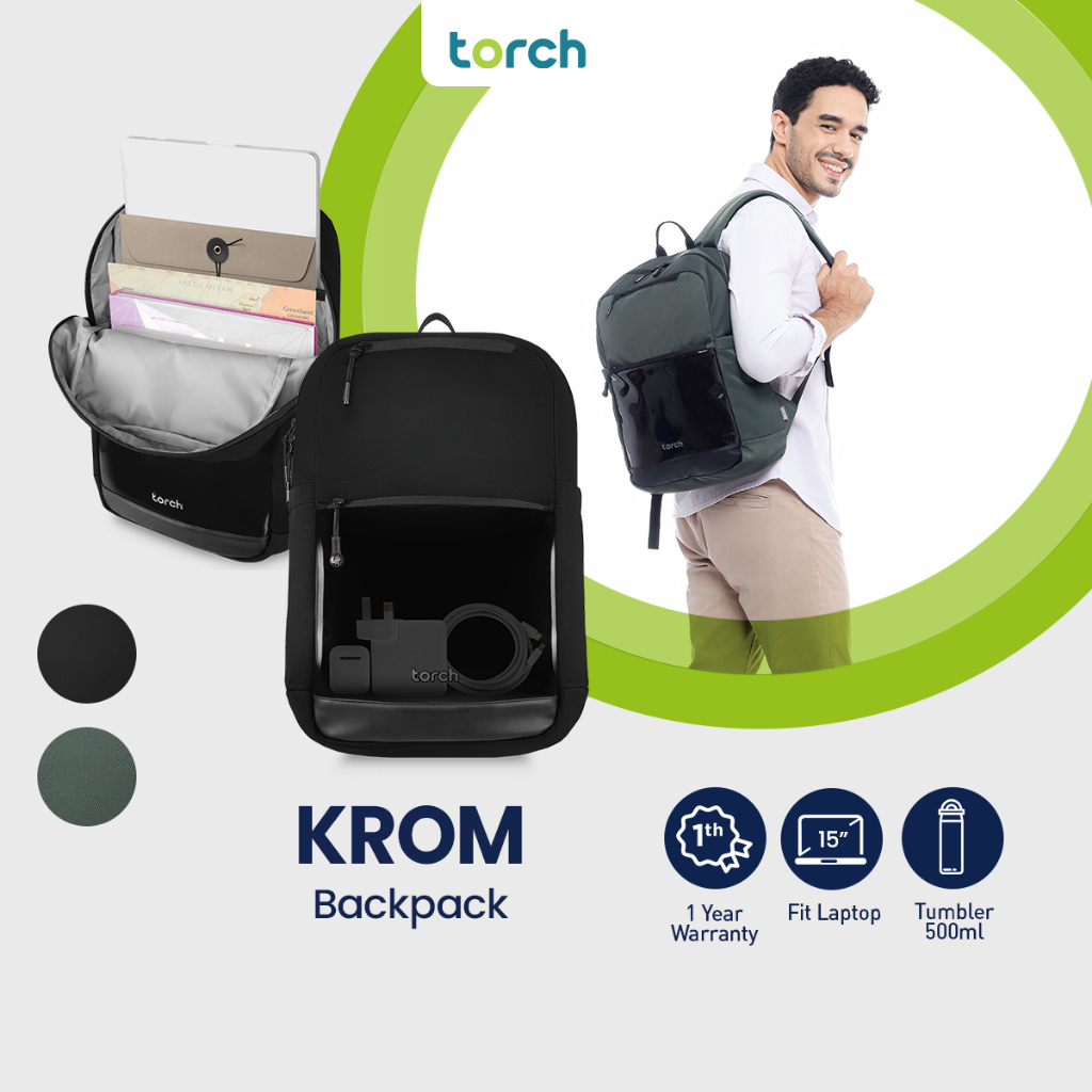 TORCH Krom Beg Belakang Bag Sekolah Kuliah Kerja Laptop Lelaki Wanita ...