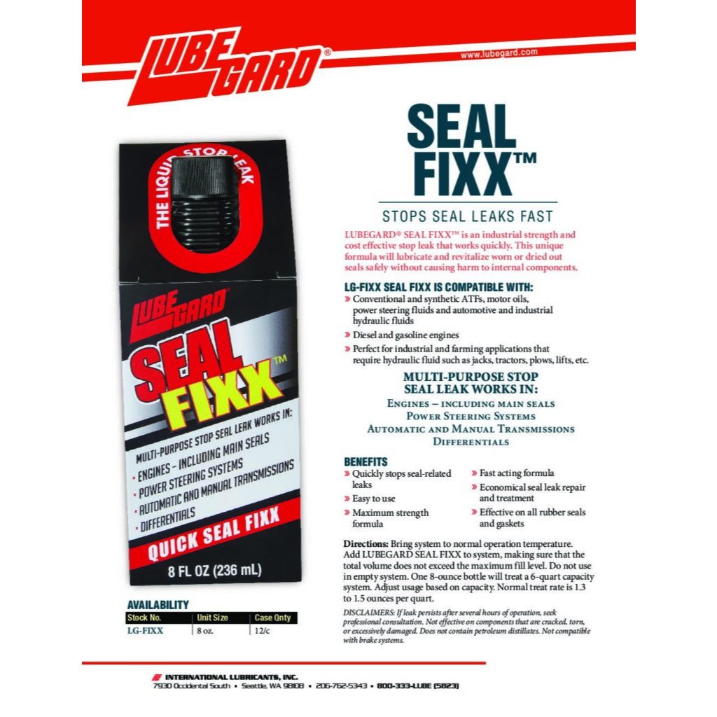 LUBEGARD SEAL FIXX Oil Stop Leak 236ml 4 IN 1 Engine Gear Box Power ...