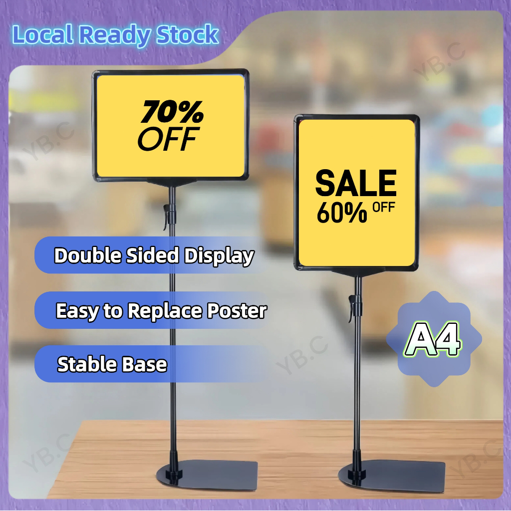 A4 Price Tag Supermarket Table Top Frame Price Stand Signboard Holder ...