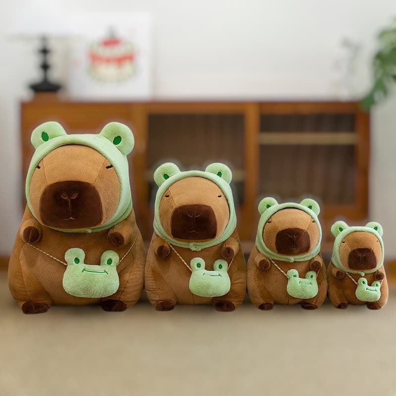 SOFT TOY CAPYBARA WITH HEAD SCARF PATTERN FROG CUTE KATUN KAPIBARA ...