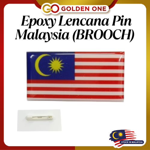 Malaysia Flag Epoxy Brooch /Pin Bendera Malaysia /Lencana Hari Merdeka ...
