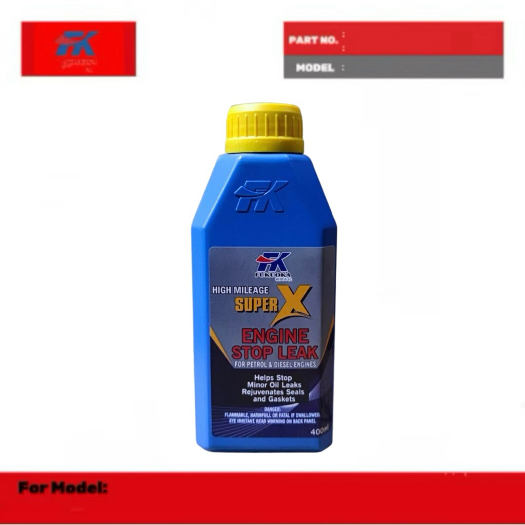 FK Fukuoka Super X high mileage engine stop leak (400ml) for Petrol ...
