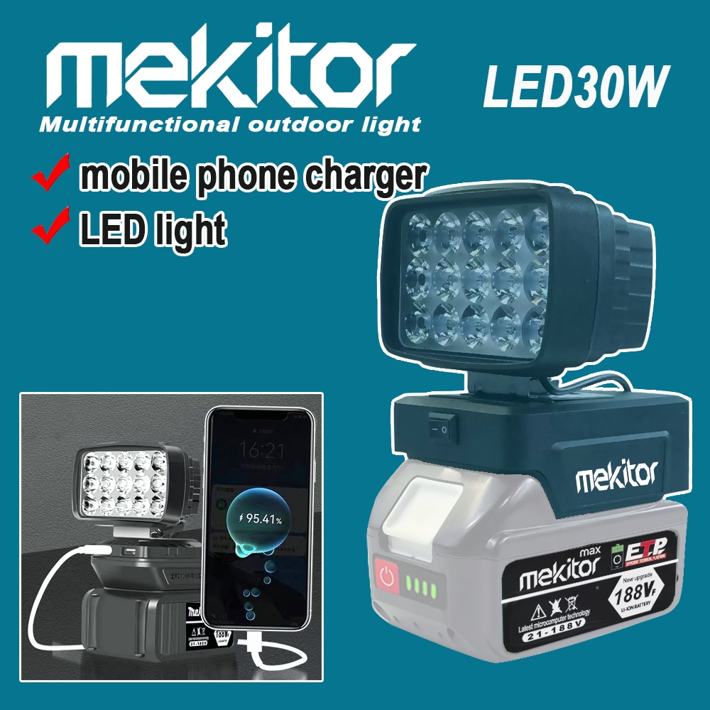 Mekitor cordless led light for makita lamp Portable LED Work Light for ...
