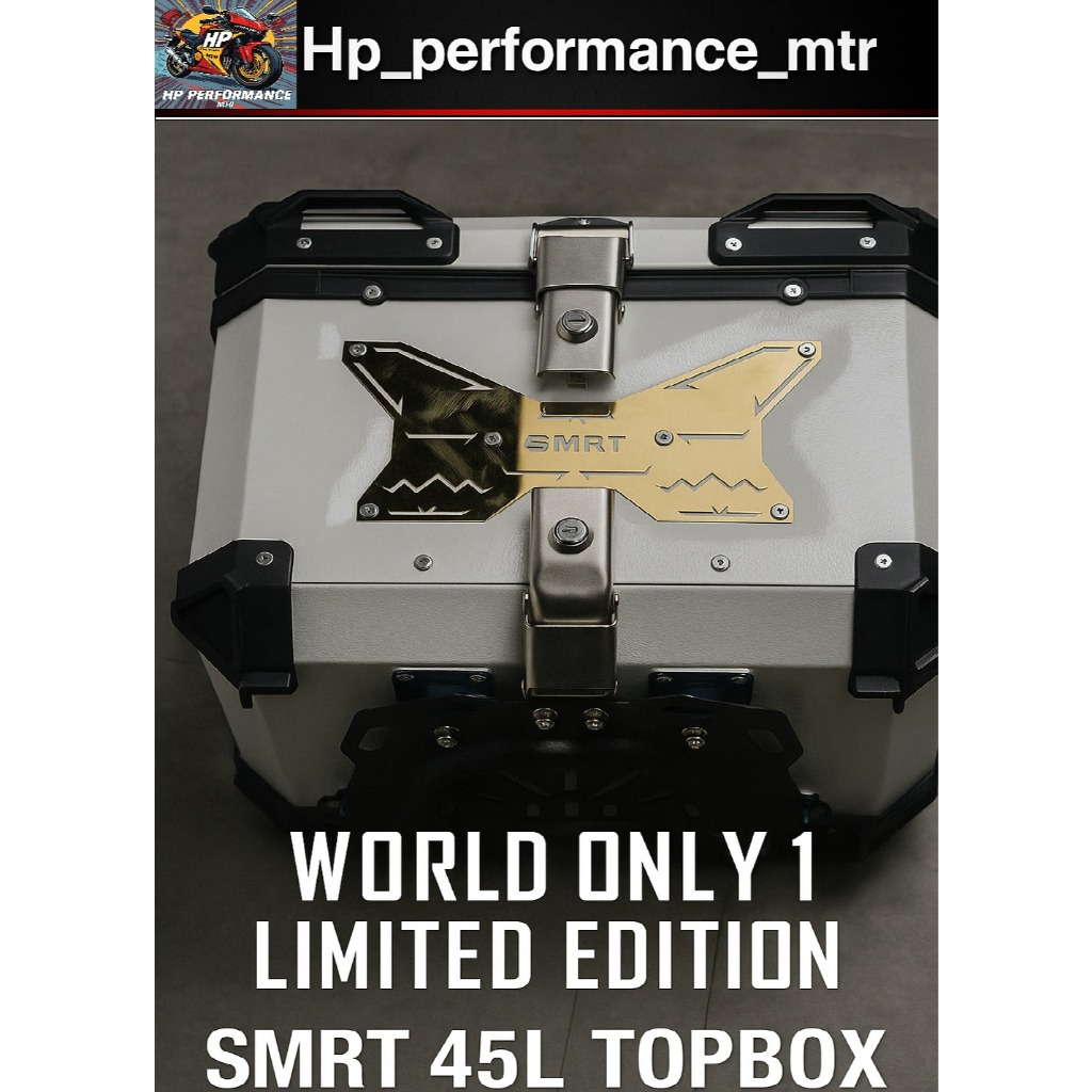 SMRT ALUMINIUM LIMITED EDITION TOP BOX TANKER 45L KOTAK PETI WHITE ...