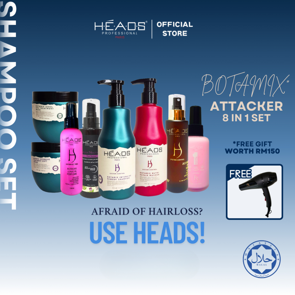 HEADS Botamix Shampoo Set for Hair Loss Dandruff Oily Scalp Sensitive ...