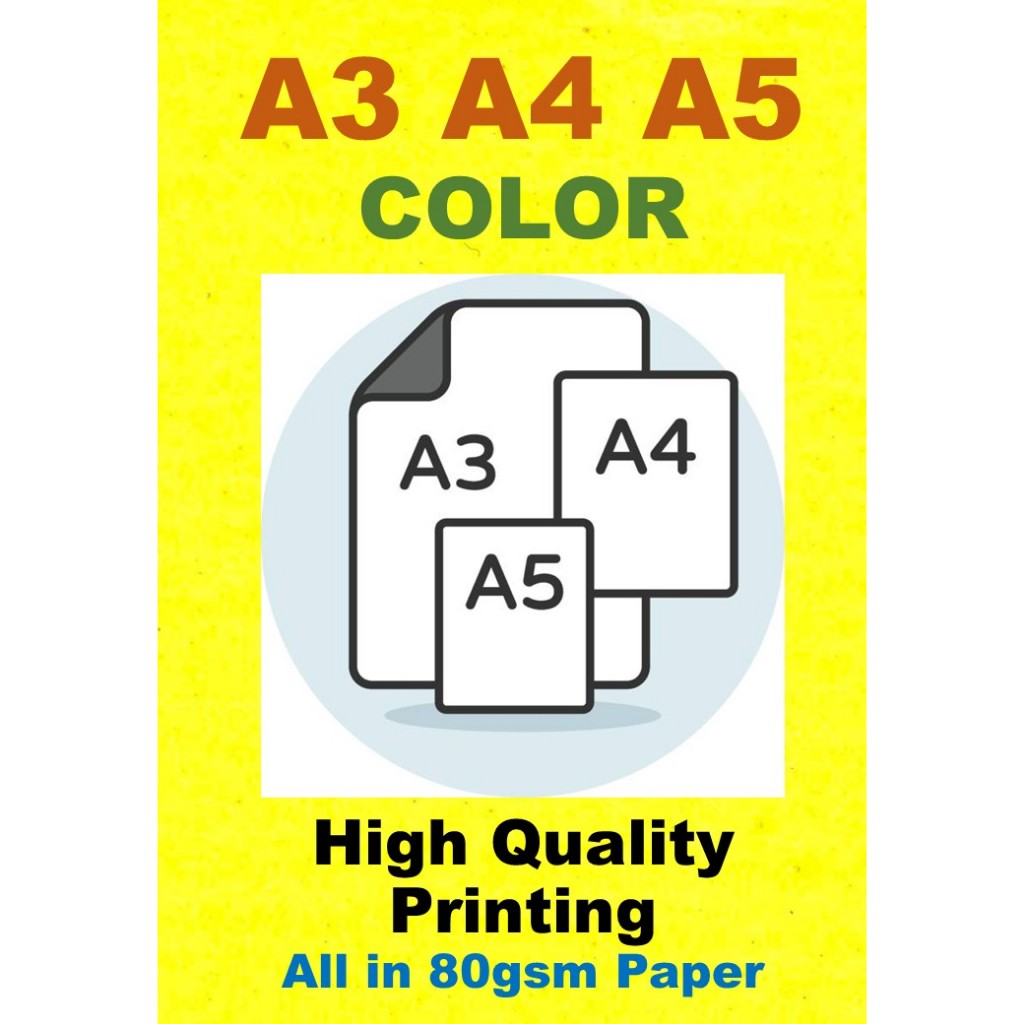 PRINTING SERVICE A3/A4/A5 SIZE LASER COLOR PRINTING | Shopee Malaysia