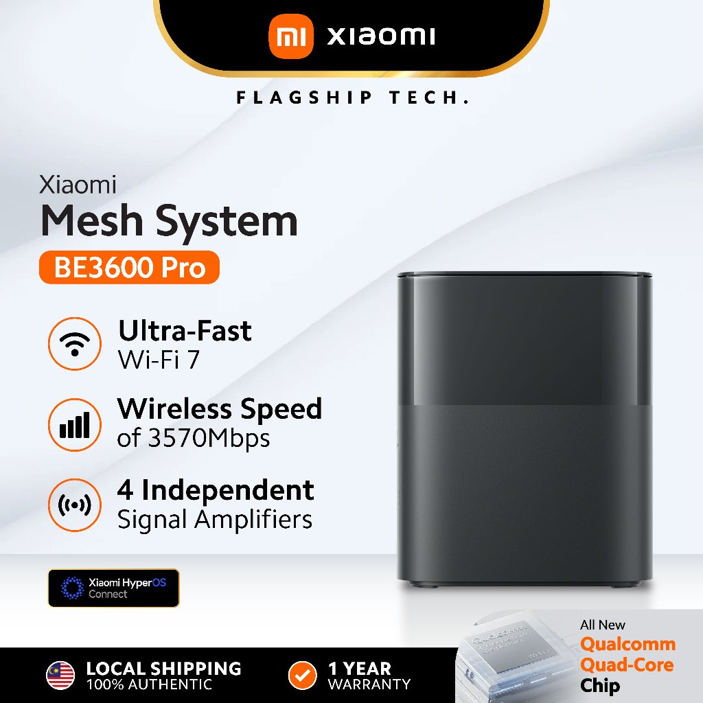 Xiaomi Mesh System BE3600 Pro | Wi-Fi 7 Technology | 3600Mbps WiFi Speed | NFC Quick Connection ...