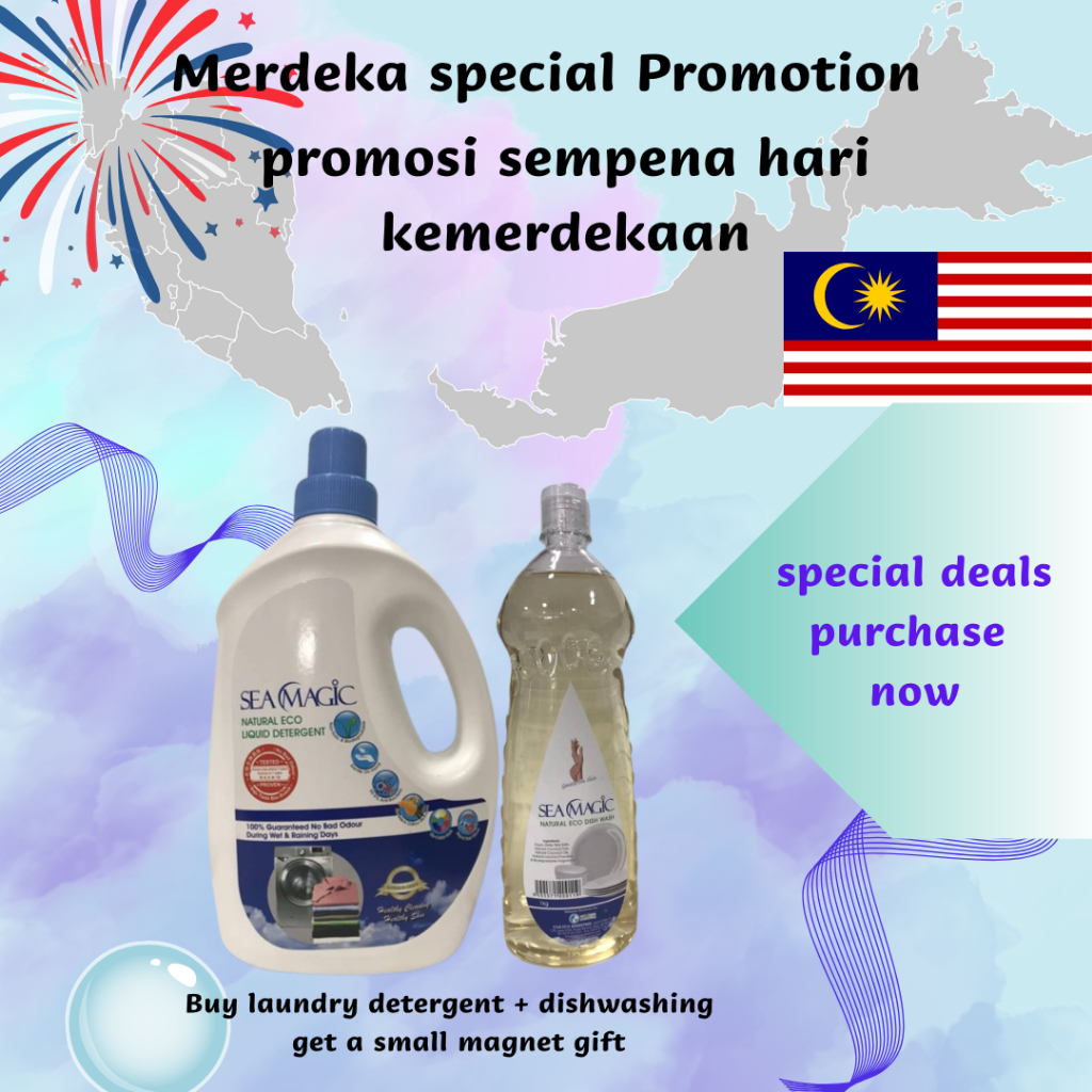 🎉Merdeka special 💖 combo Sea Magic liquid detergent and dishwash (free ...