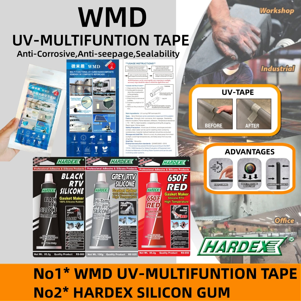 HARDEX RS625 Grey RTV Silicon Gum Gasket Maker UV-Multifuntion Tape ...