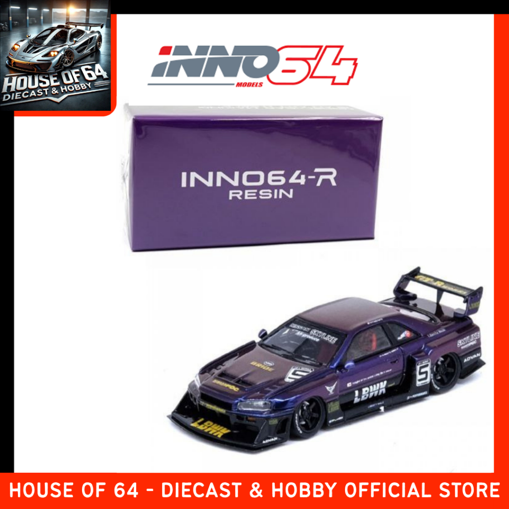(RESIN) INNO64-R NISSAN SKYLINE ER34 LBWK MIDNIGHT PURPLE | Shopee Malaysia