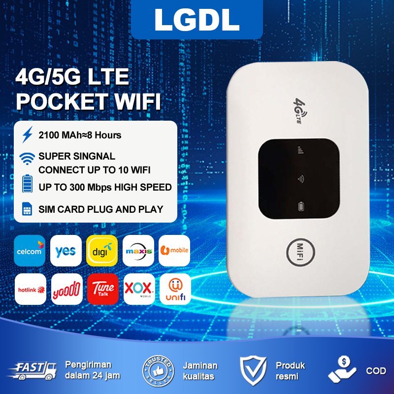 Router WiFi Mifi 4G 5G Mini Hotspot Portable Kad SIM Sesuai untuk Rumah ...