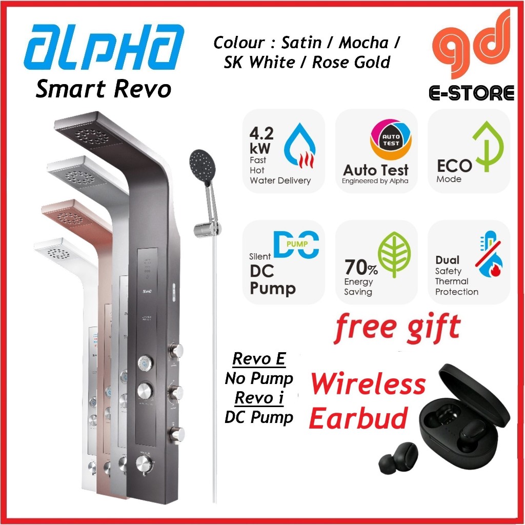 [Free Gifts] Alpha Water Heater Smart Revo i with DC PUMP Revo-E No ...