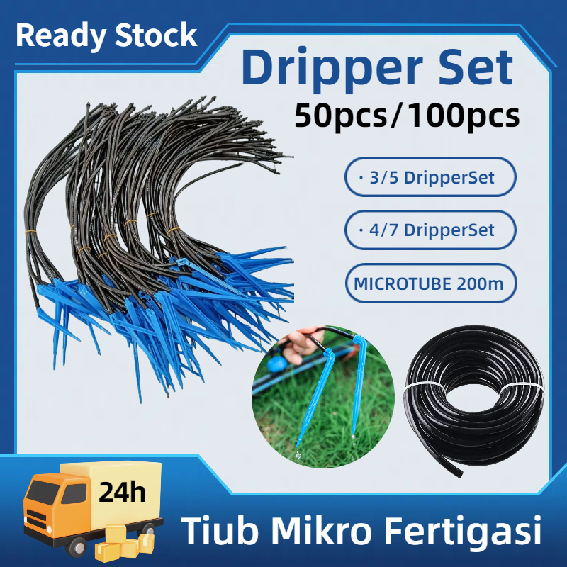 3/5 & 4/7 Micro tube Full Fertigation Dripper Set /Fertigasi Set ...