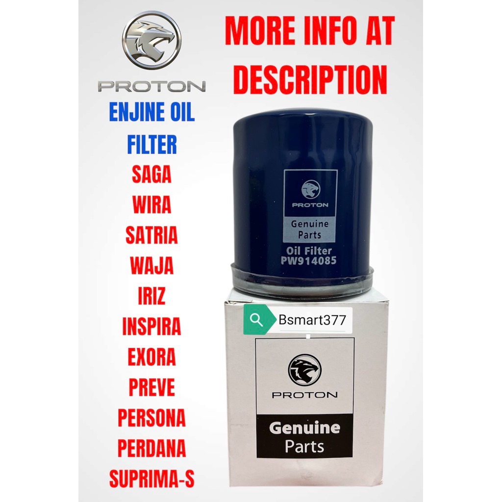 Proton penapis minyak hitam saga 12v/gen2/wira/satria/iswara/preve ...