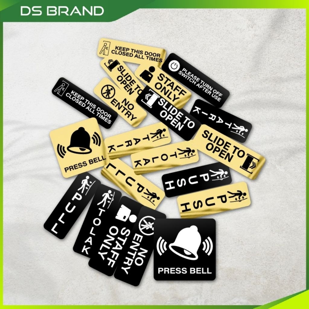 Engrave Signage Push Pull Tolak Tarik Press Bell Office Door Sign Wall ...