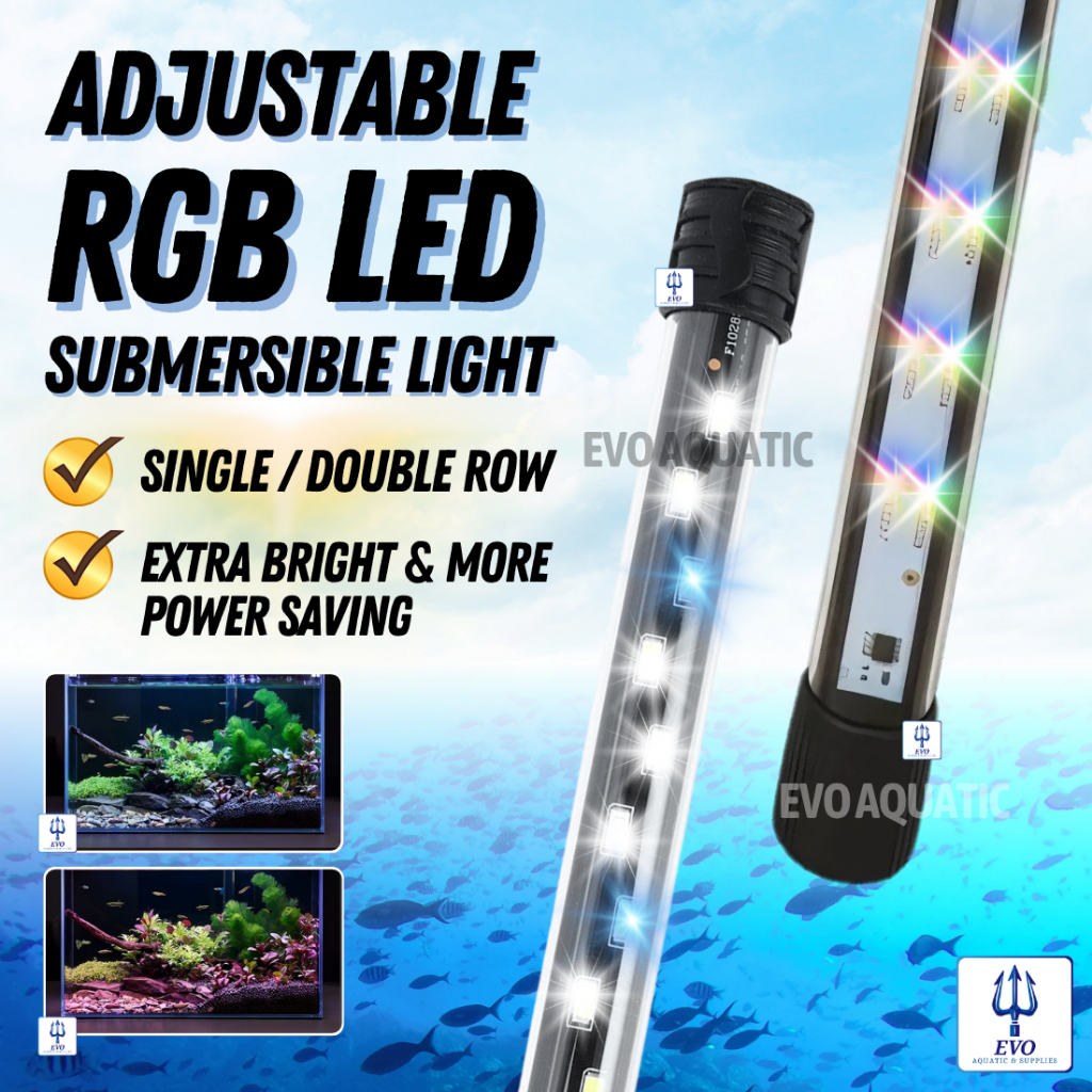 🔥READY STOCK🔥 Aquarium RGB LED Light Fish Tank Adjustable Waterproof ...
