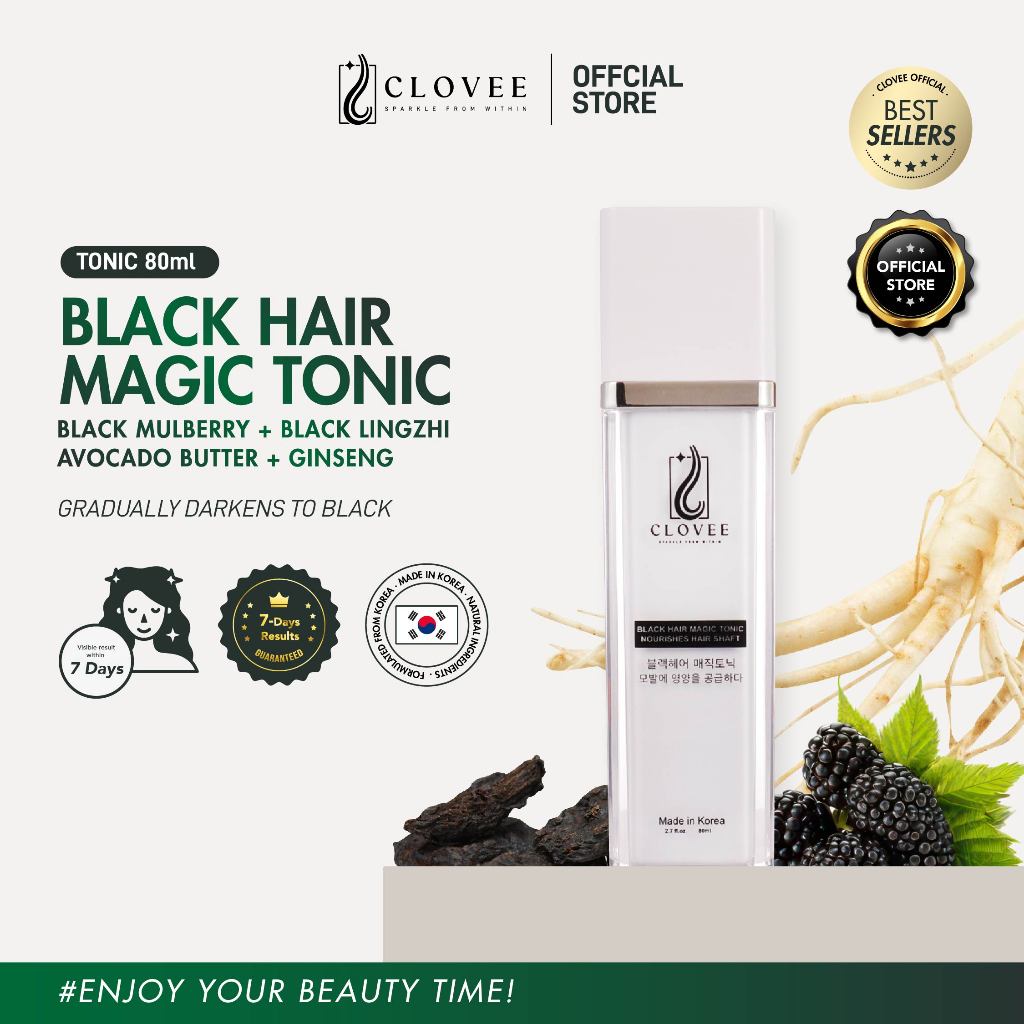(Official) CLOVEE Black Hair Magic Tonic 80ml | Shopee Malaysia